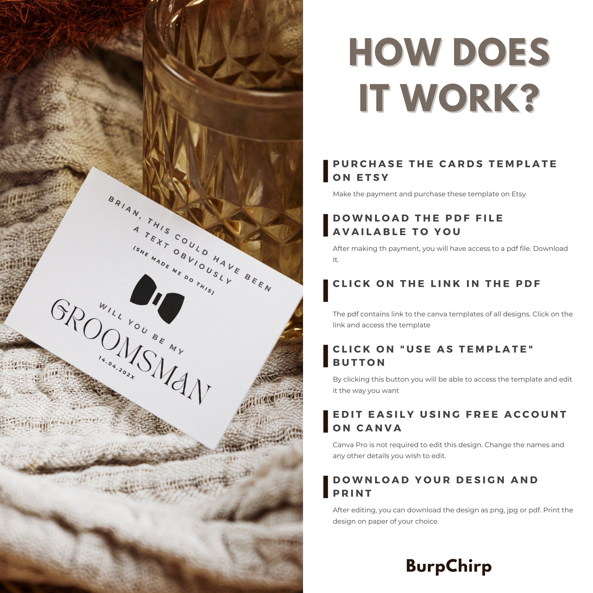 Groomsmen Proposal Card Best Man Proposal Card Be My - Etsy