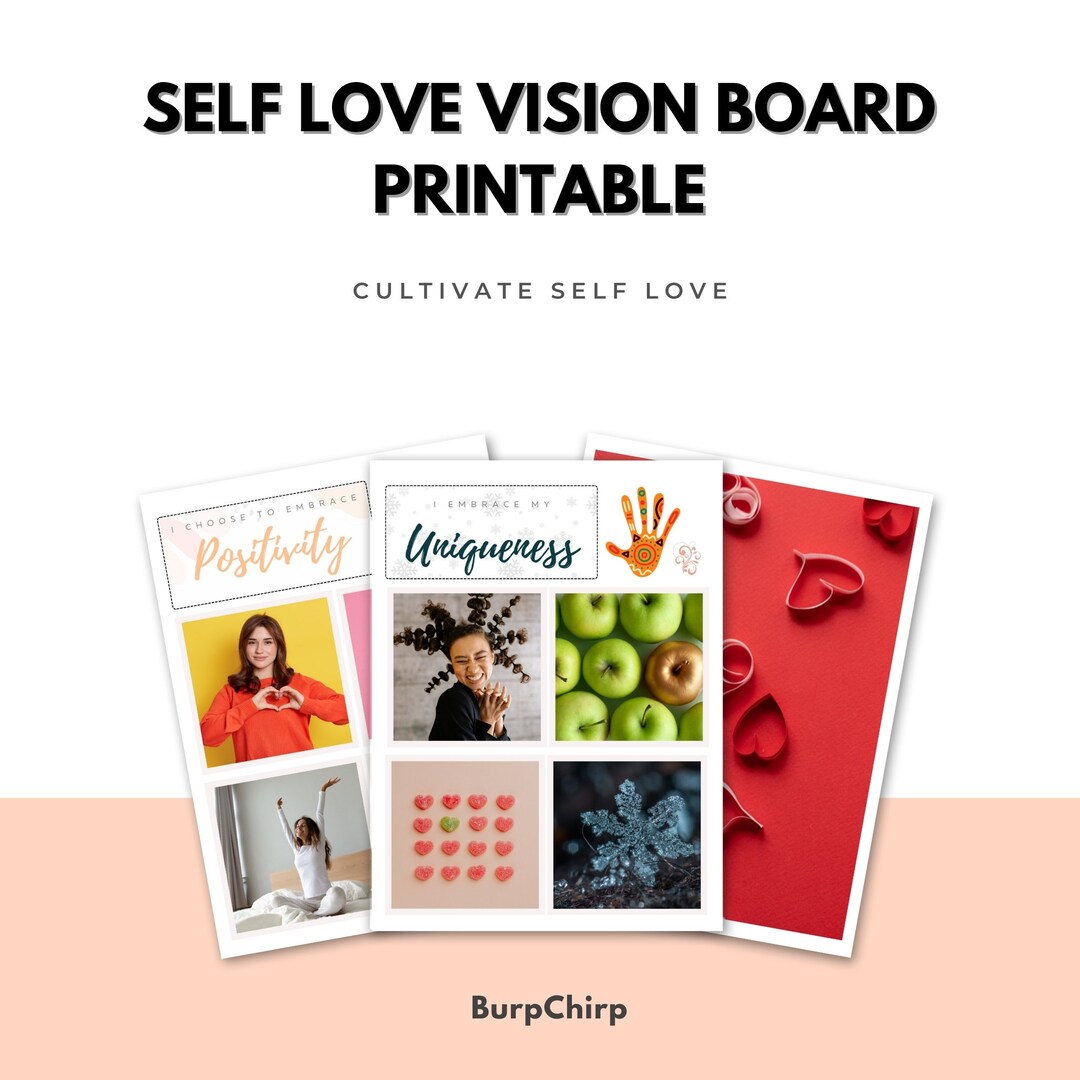 Vision Board Printables for Self Love, Manifestation Prints – Vision ...