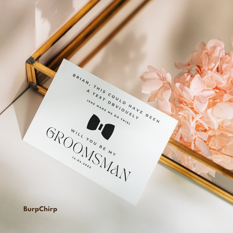 Groomsmen Proposal Card, Best Man Proposal Card, Be My Groomsman ...