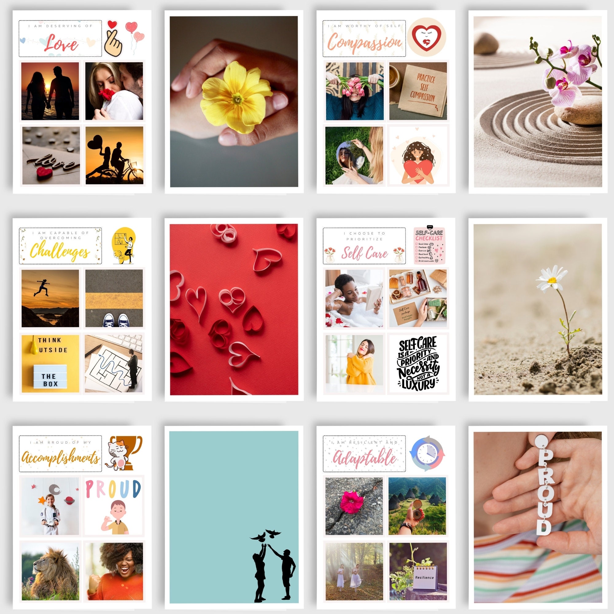 Vision Board Printables for Self Love, Manifestation Prints – Vision ...