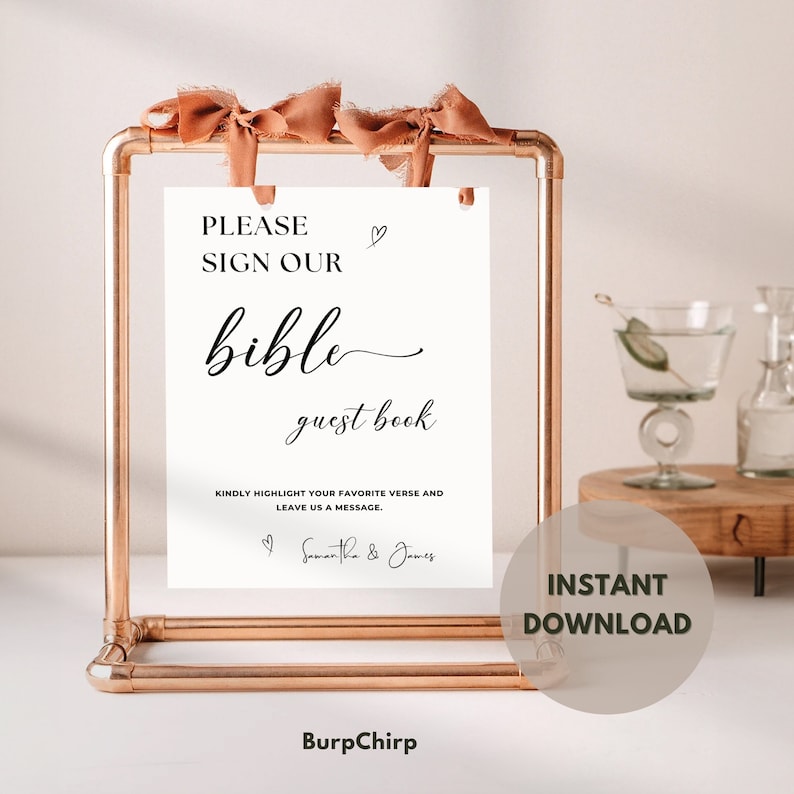Bible Guest Book Sign: Christian Wedding Guestbook Alternative (digital ...