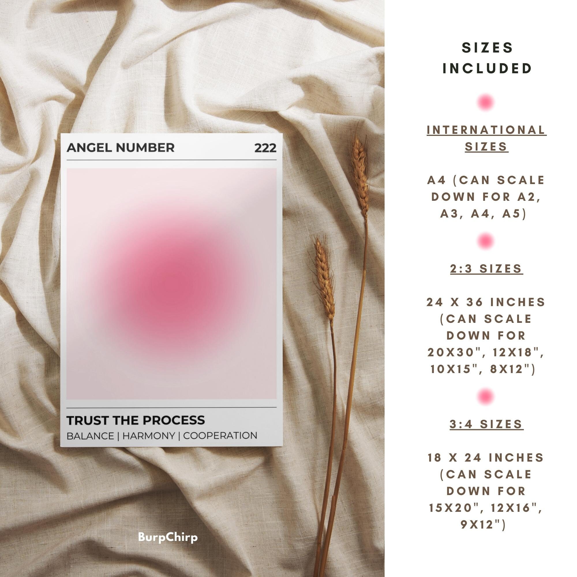 Angel Numbers Pink Aura Poster Set 10 Angel Numbers Set Instant ...