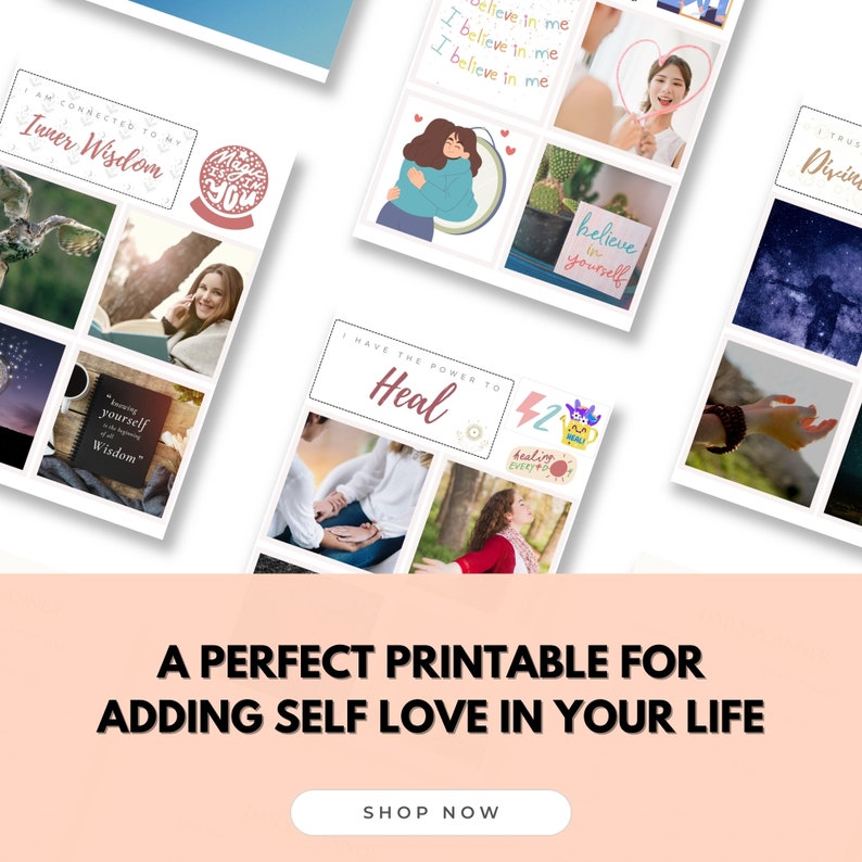 Vision Board Printables for Self Love, Manifestation Prints – Vision ...