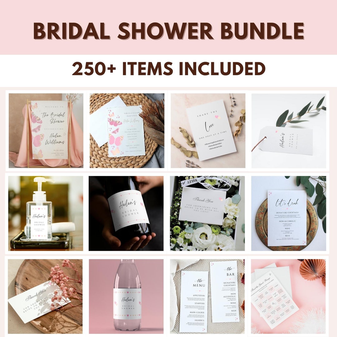Bridal Shower Bundle With Invitation Template, Bachelorette Party Decor ...