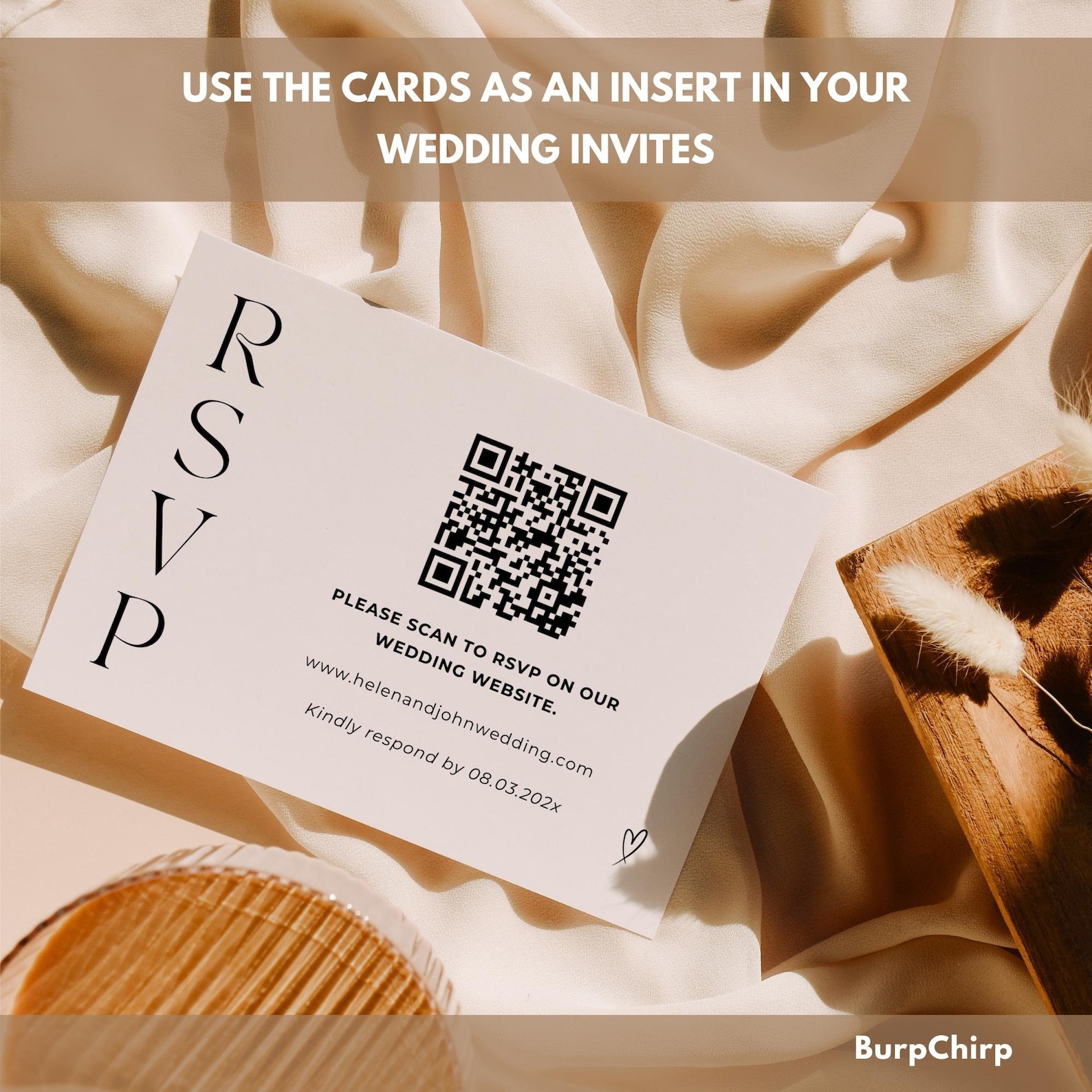 RSVP With QR Code Card Insert Digital RSVP Card Minimal and - Etsy