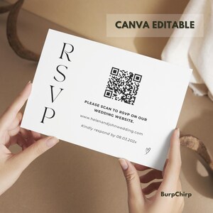 RSVP With QR Code Card Insert, Digital RSVP Card – Minimal and Modern ...