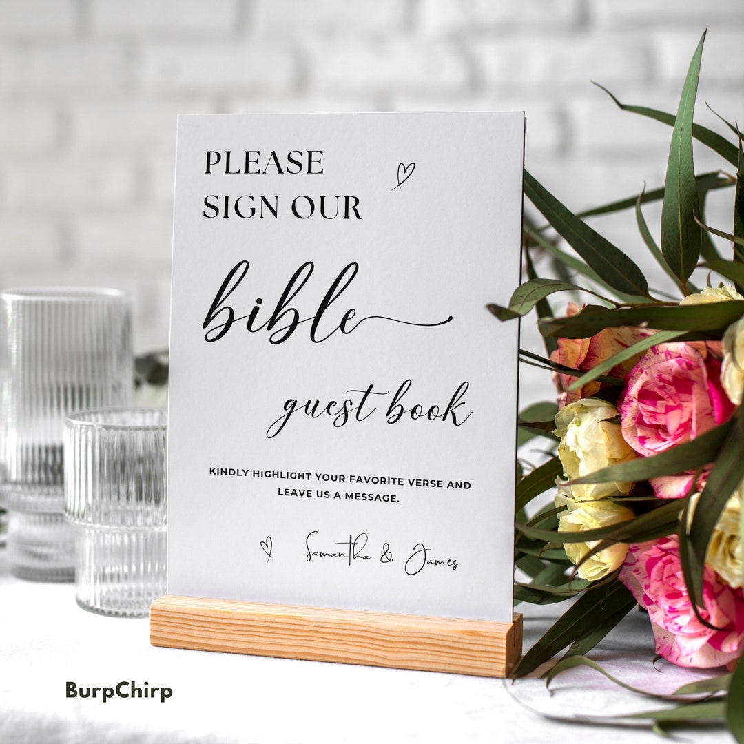 Bible Guest Book Sign: Christian Wedding Guestbook Alternative (digital ...