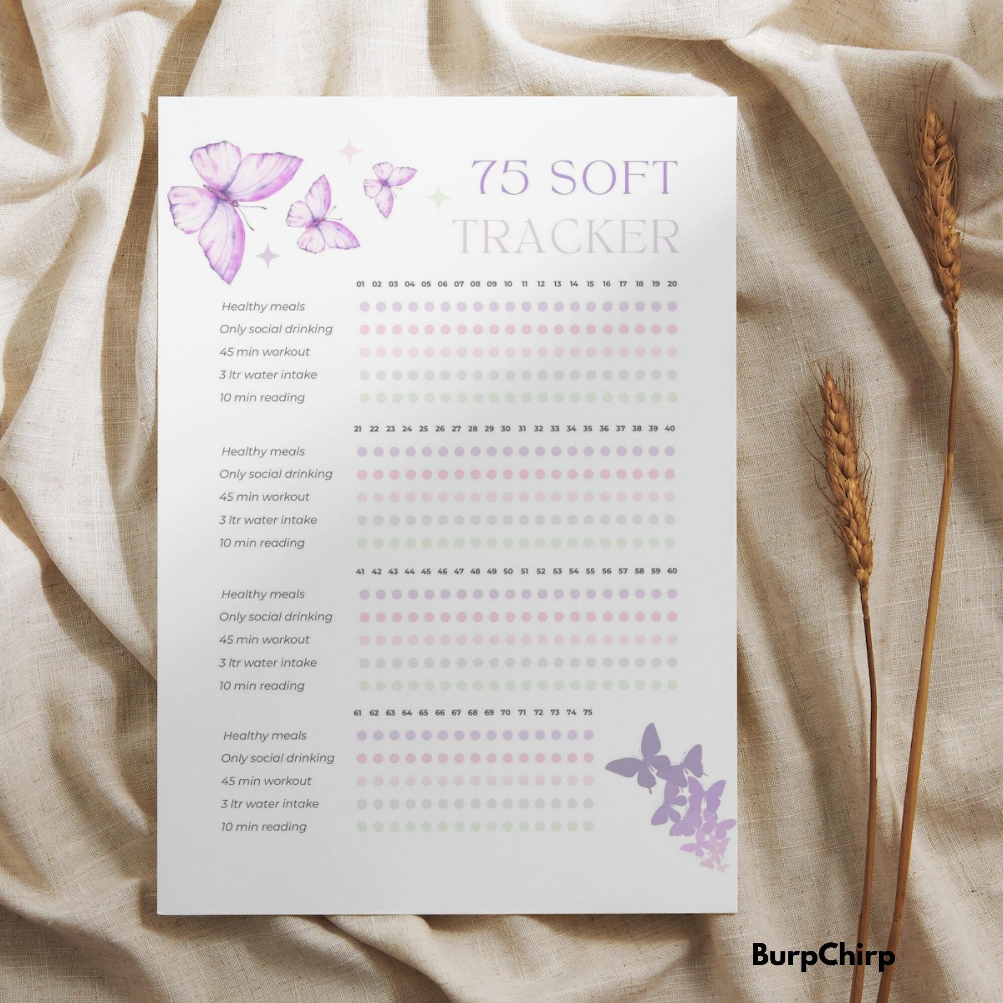 75 Soft Challenge Tracker Printable 75 Soft Daily Tracker Goodnotes ...