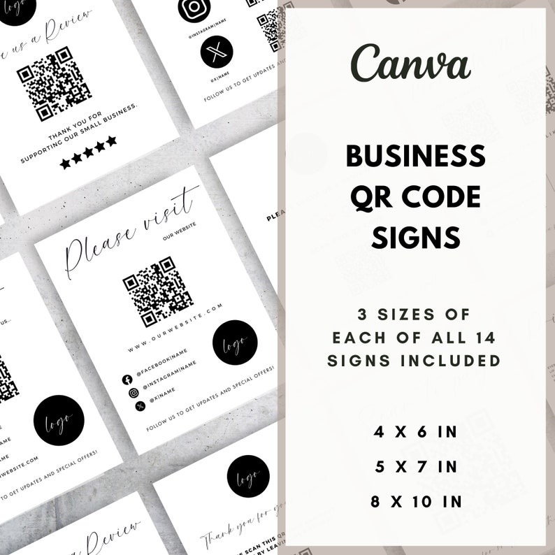 QR Code Sign Template: Business Price List, Scan to Pay (canva Editable ...