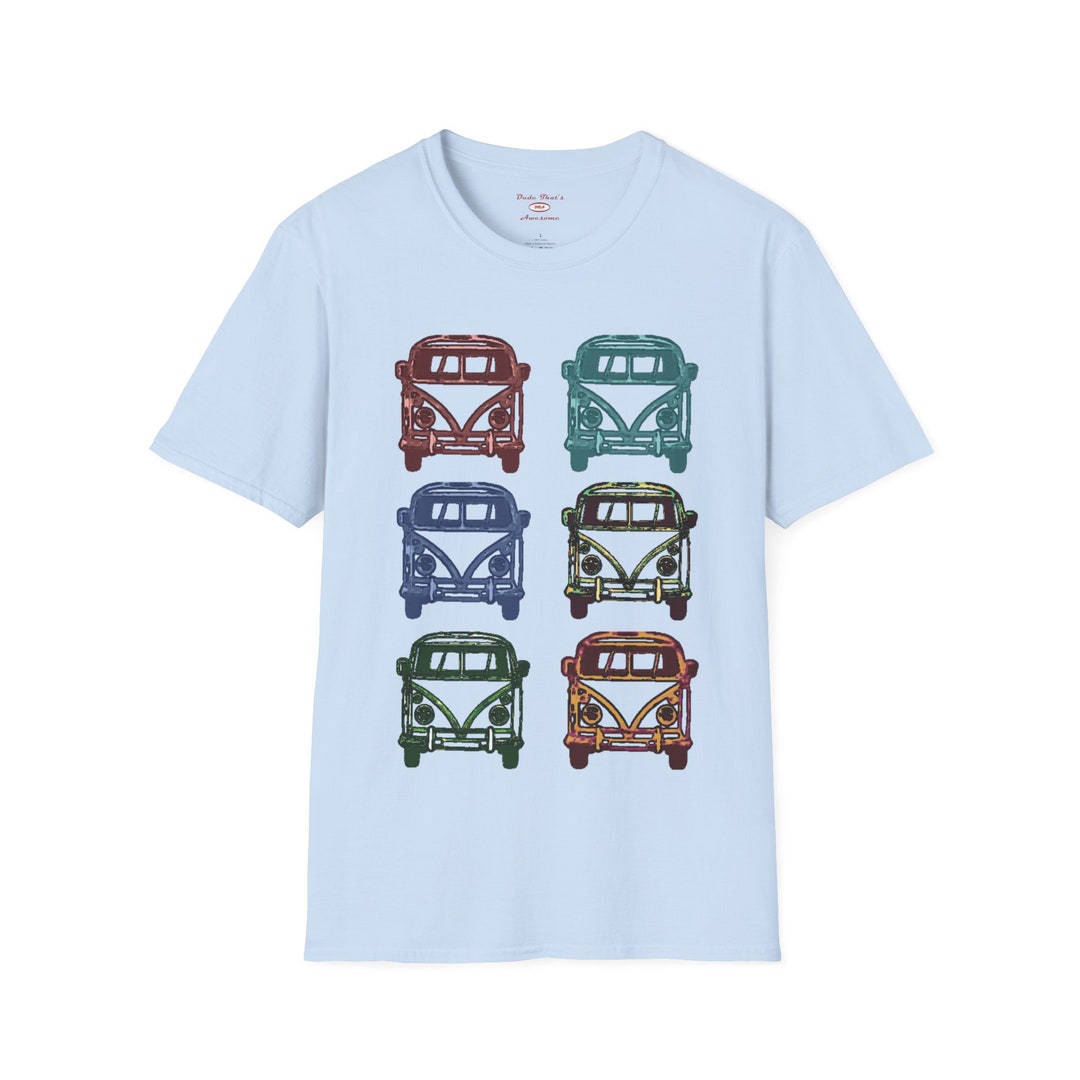 VW Combi Van Bus T-shirt, DTA, Dude That's Awesome, Volkswagen, Pop Art ...