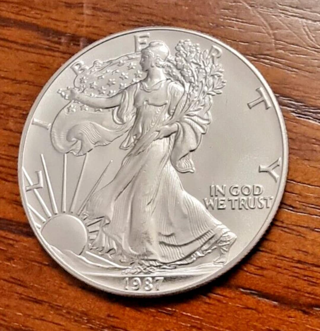 1987 Walking Liberty 1 Oz Fine Silver One 1 Dollar Coin - Etsy
