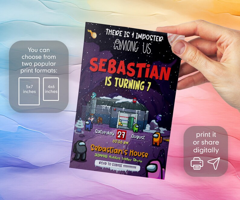 Among Us Birthday Party Invitation Template, Among Us Birthday Invitate ...