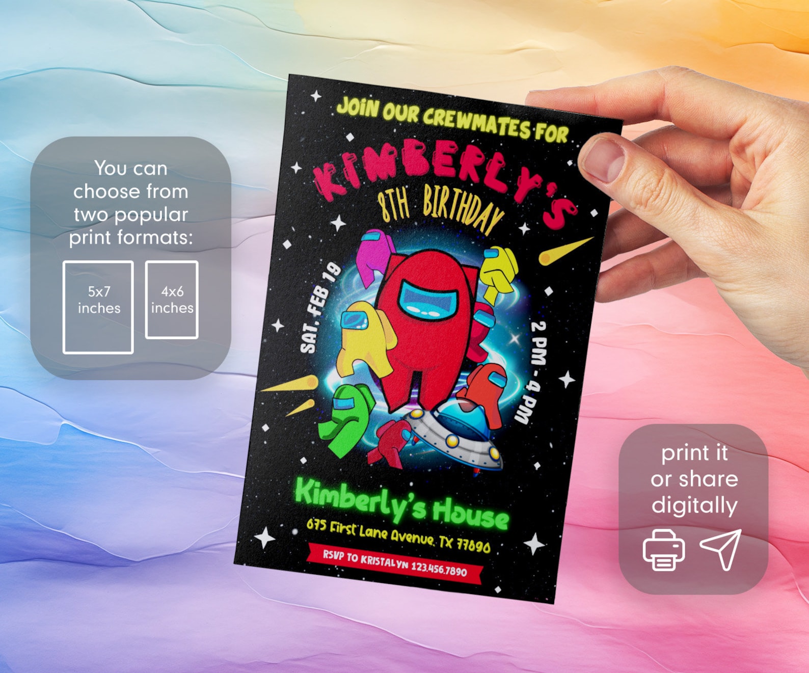 Among Us Birthday Party Invitation Template, Among Us Birthday Invitate ...