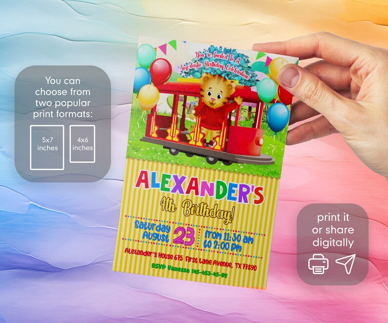 Daniel Tiger Birthday Invitation, Printable Editable Birthday ...