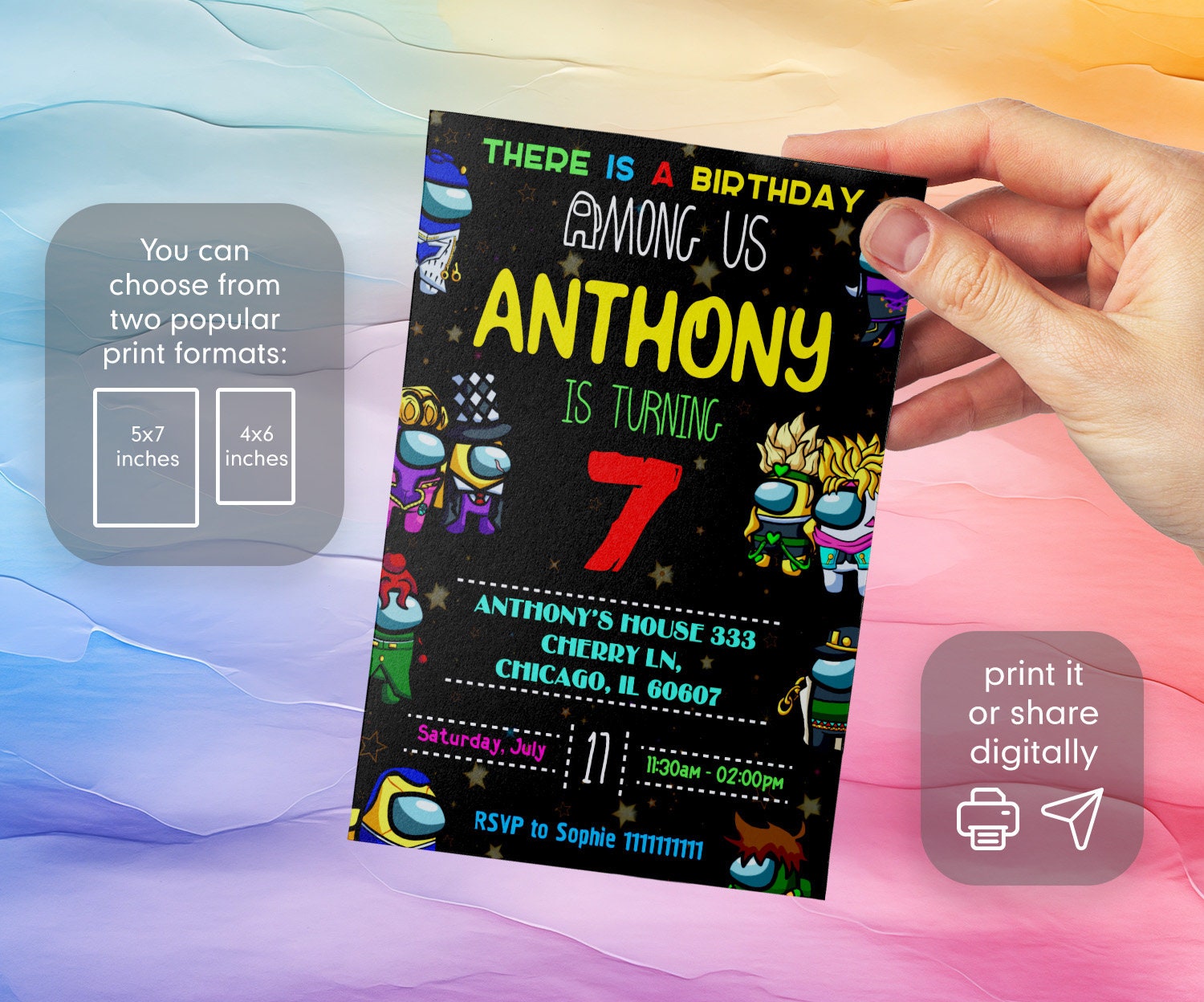 Among Us Birthday Party Invitation Template, Among Us Birthday Invitate ...