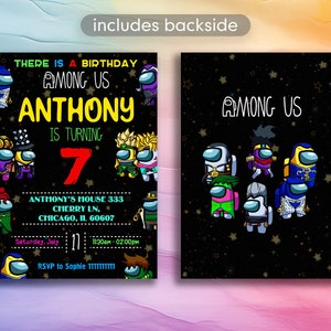 Among Us Birthday Party Invitation Template, Among Us Birthday Invitate ...