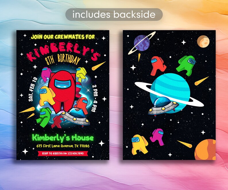 Among Us Birthday Party Invitation Template, Among Us Birthday Invitate ...