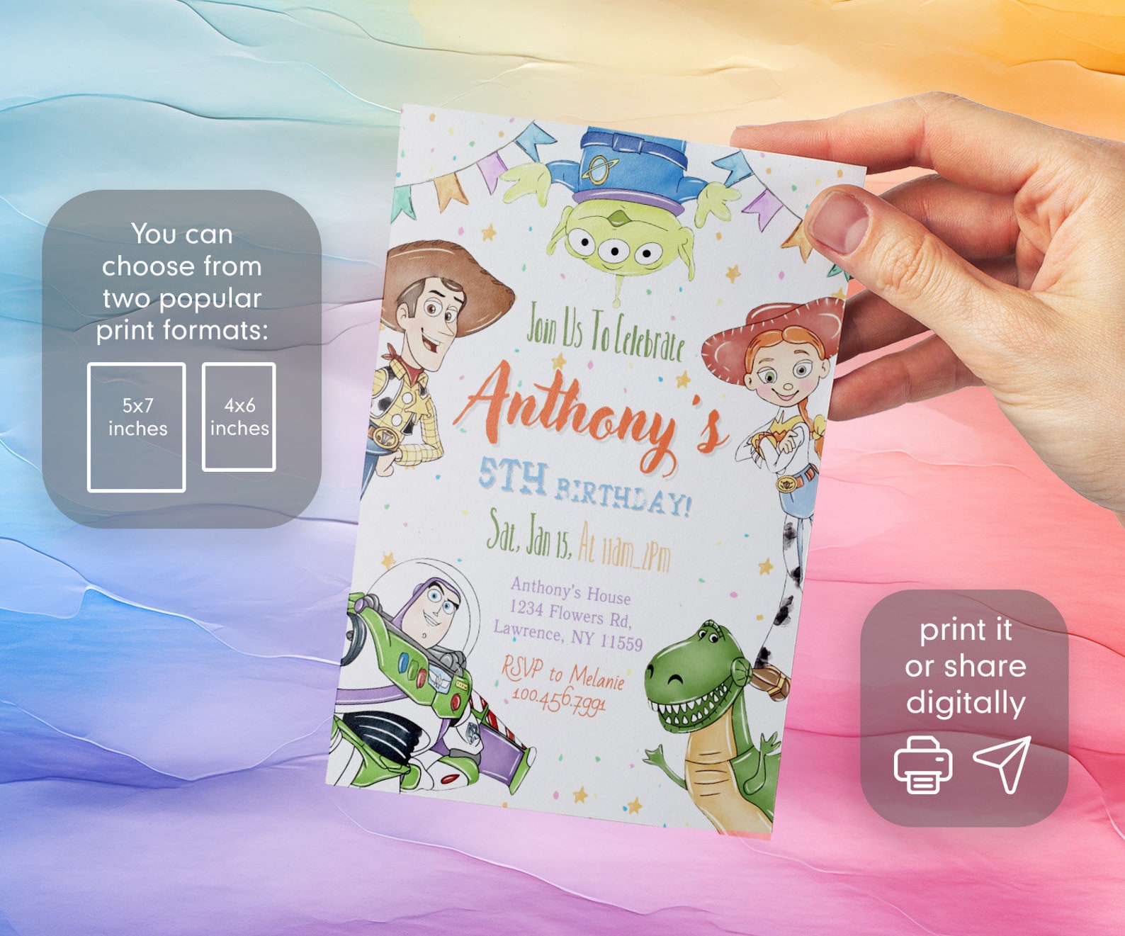 Cumpleaños imprimible Invitación de Toy Story, invitación de cumpleaños ...