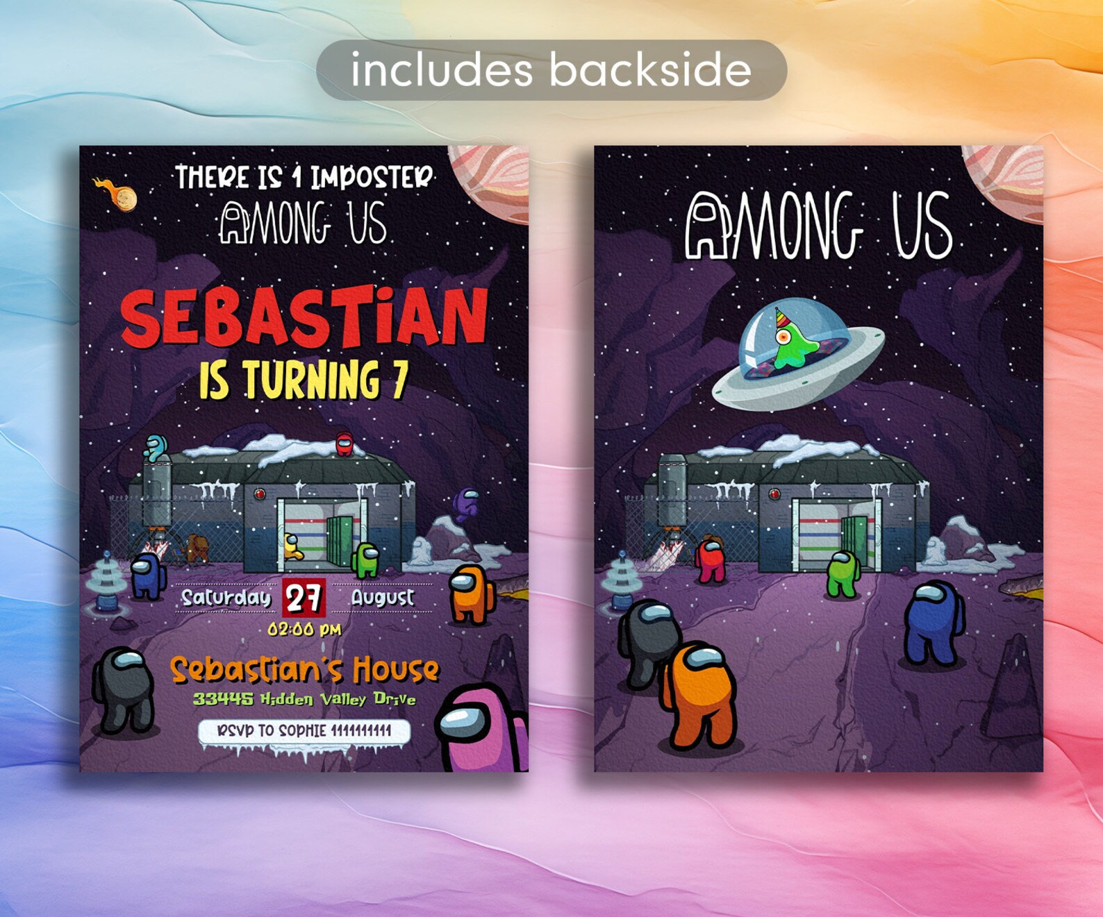 Among Us Birthday Party Invitation Template, Among Us Birthday Invitate ...