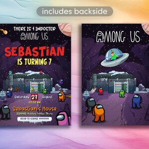 Among Us Birthday Party Invitation Template, Among Us Birthday Invitate ...