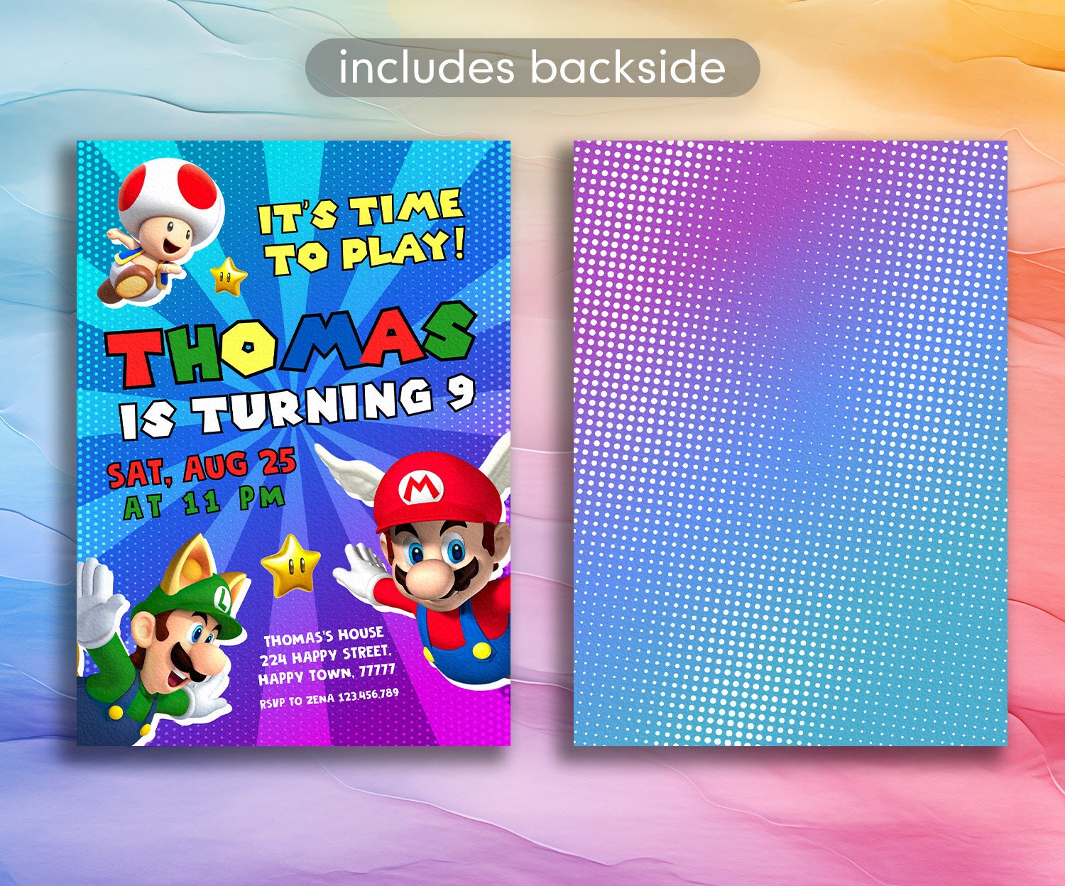 Printable Super Mario Invitation, Birthday Invite Boy Girl, Mario Bros ...