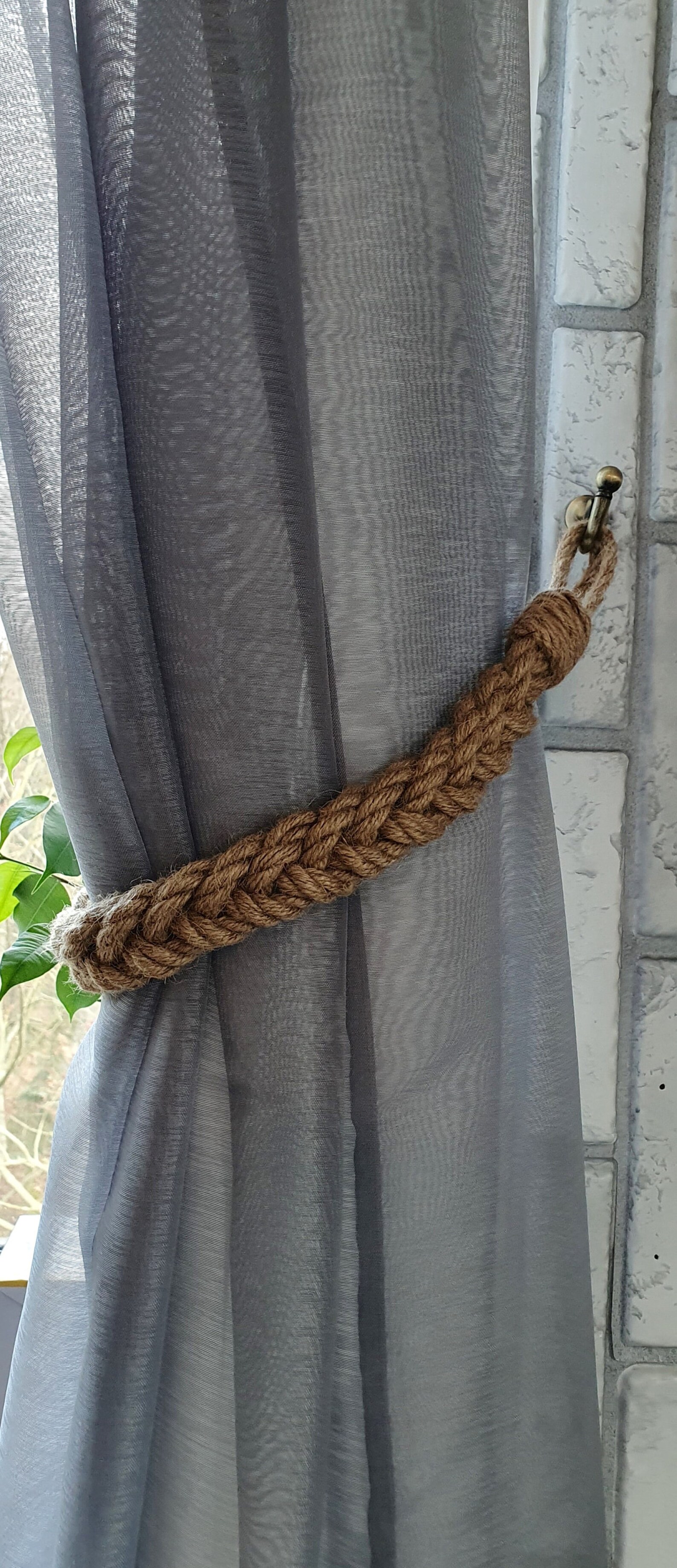 Curtain Tiebacks Chunky Braided. Pigtail of Four Ropes - Etsy