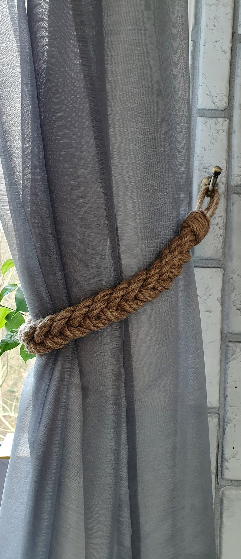 Curtain Tiebacks Chunky Braided. Pigtail of Four Ropes Shabby Chic ...