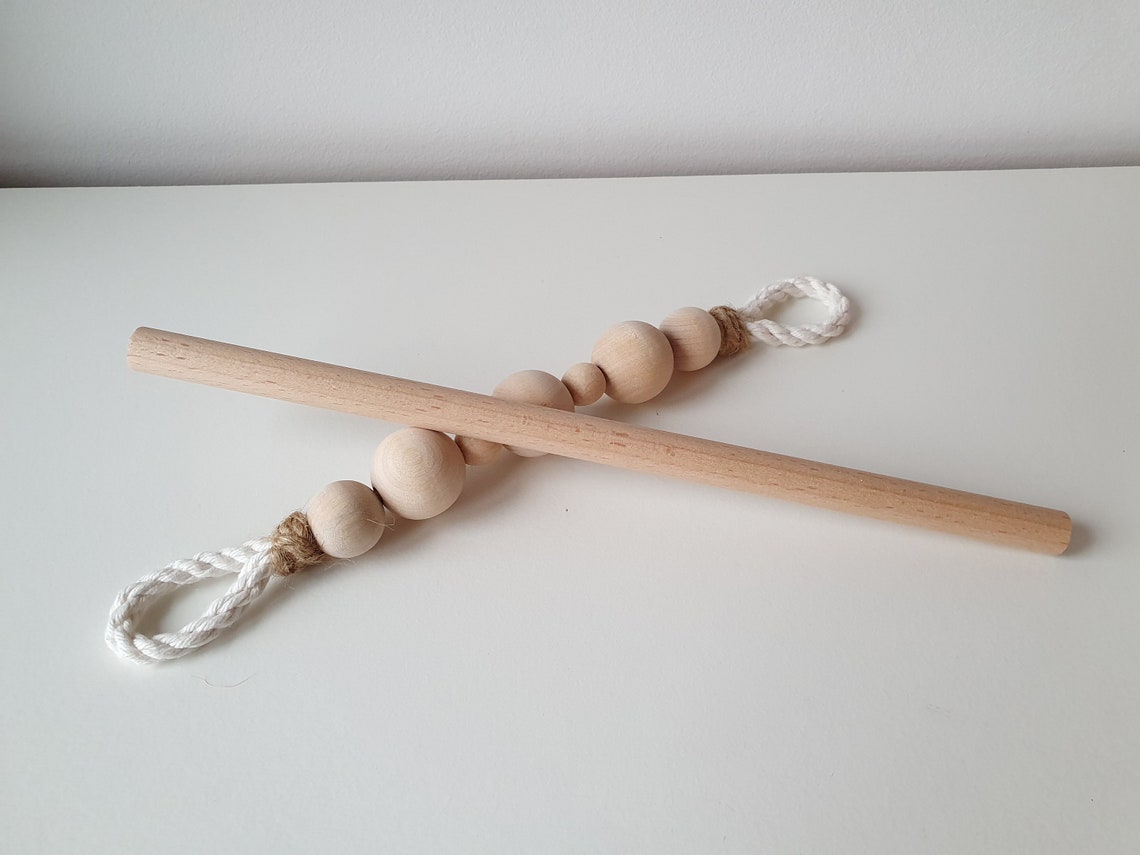 Curtain Tieback Shabby Chic Ties. Rustic Tie Curtain. Natural Beads ...