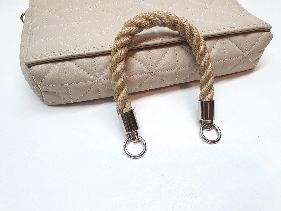 Handles for Handbags - Jute Rope - Silver Fittings - Bag Accessories ...