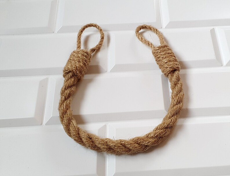 Curtain Tiebacks Nautical Decor. Thick Tie-backs. Jute Rope Shabby Chic ...
