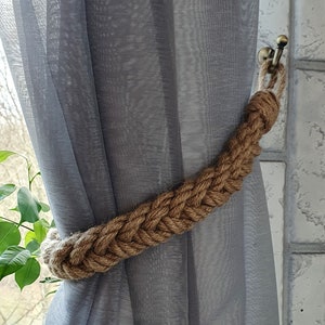Curtain Tiebacks Chunky Braided. Pigtail of Four Ropes Shabby Chic ...