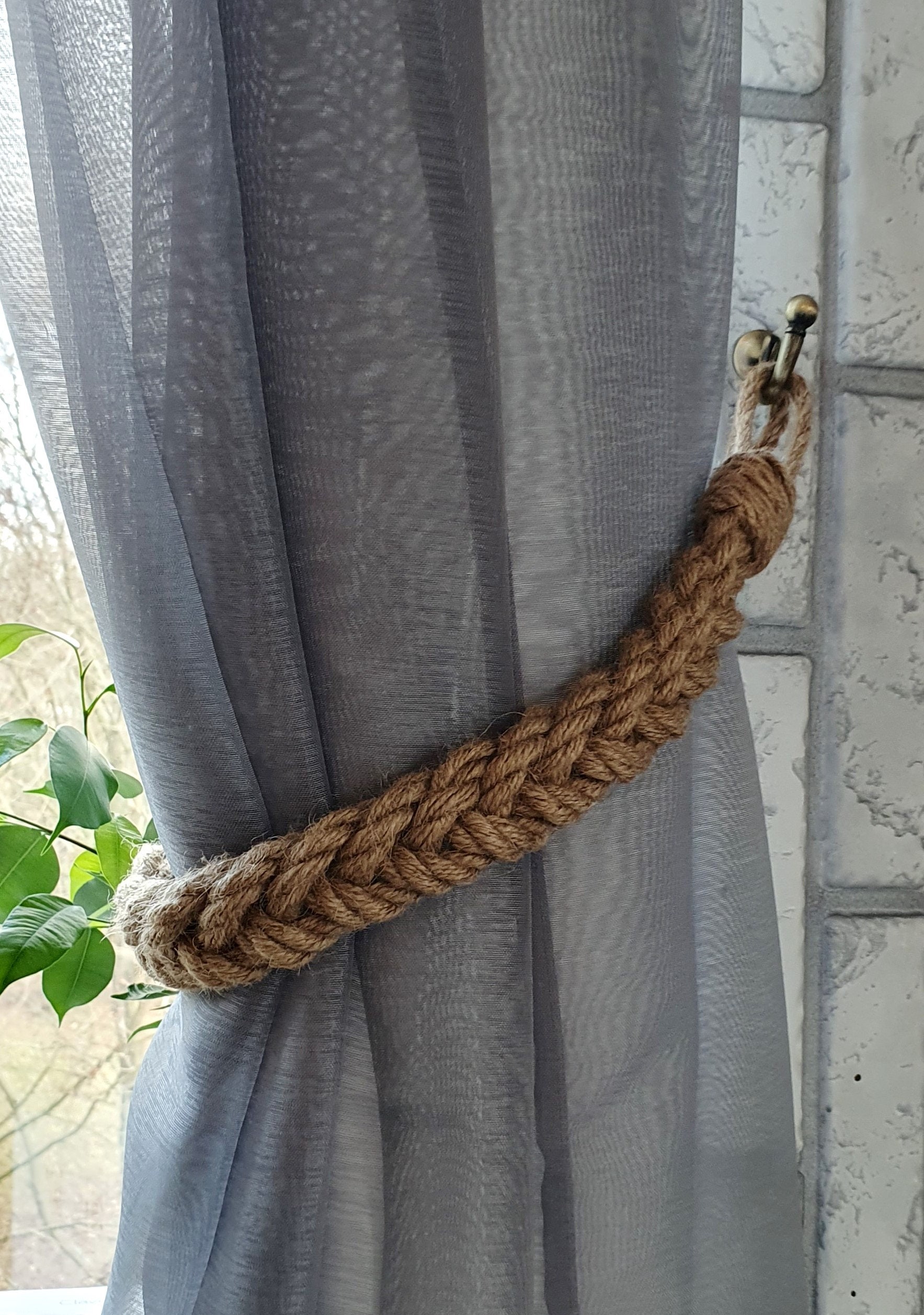 Curtain Tiebacks Chunky Braided. Pigtail of Four Ropes - Etsy