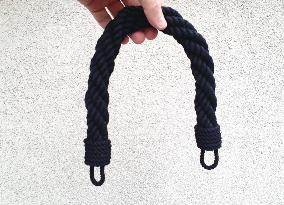 Black Cotton Rope Bag Handles: 4-strand Twist, 2.6cm Thick - Etsy