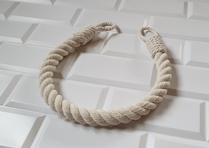 Curtain Tieback White Chunky Cotton Rope. Nautical Decor. Thick Tie ...