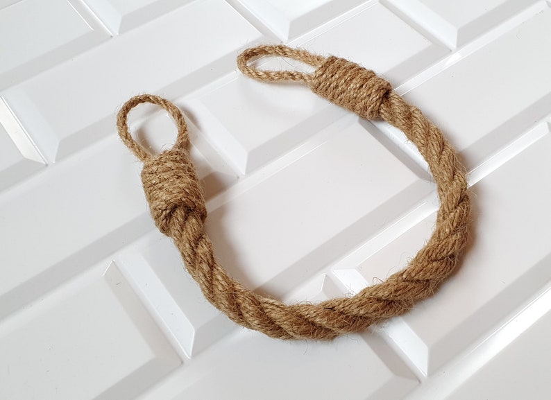 Curtain Tiebacks Nautical Decor. Thick Tie-backs. Jute Rope Shabby Chic ...