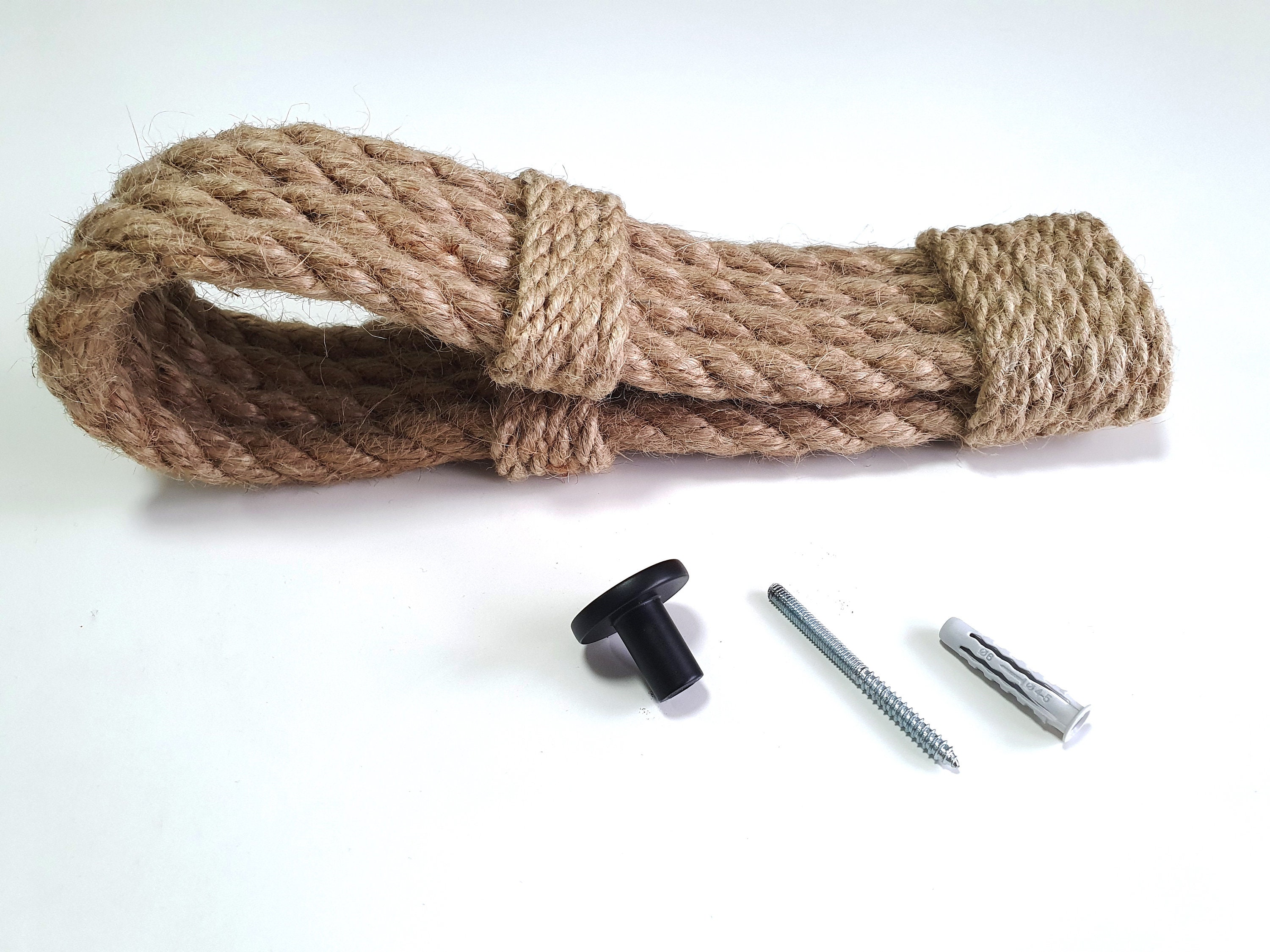 Towel Holder Jute Rope Bathroom Design. Eco-friendly Style. Rope Towel ...