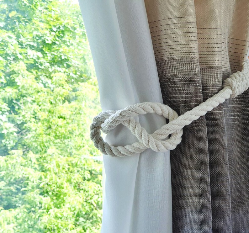 Cotton Rope Curtain Tie-backs Holdback Curtain Tieback Decor Curtains ...