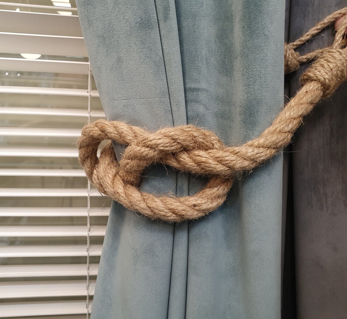 Jute Rope Curtain Tie-backs Holdback Curtain Tieback Decor Curtains ...