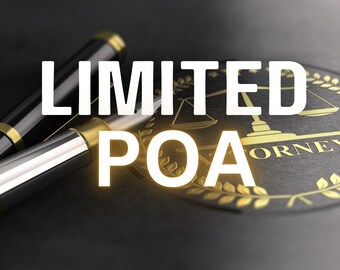 Limited Power of Attorney File, Standard POA, Finance Property Sale ...