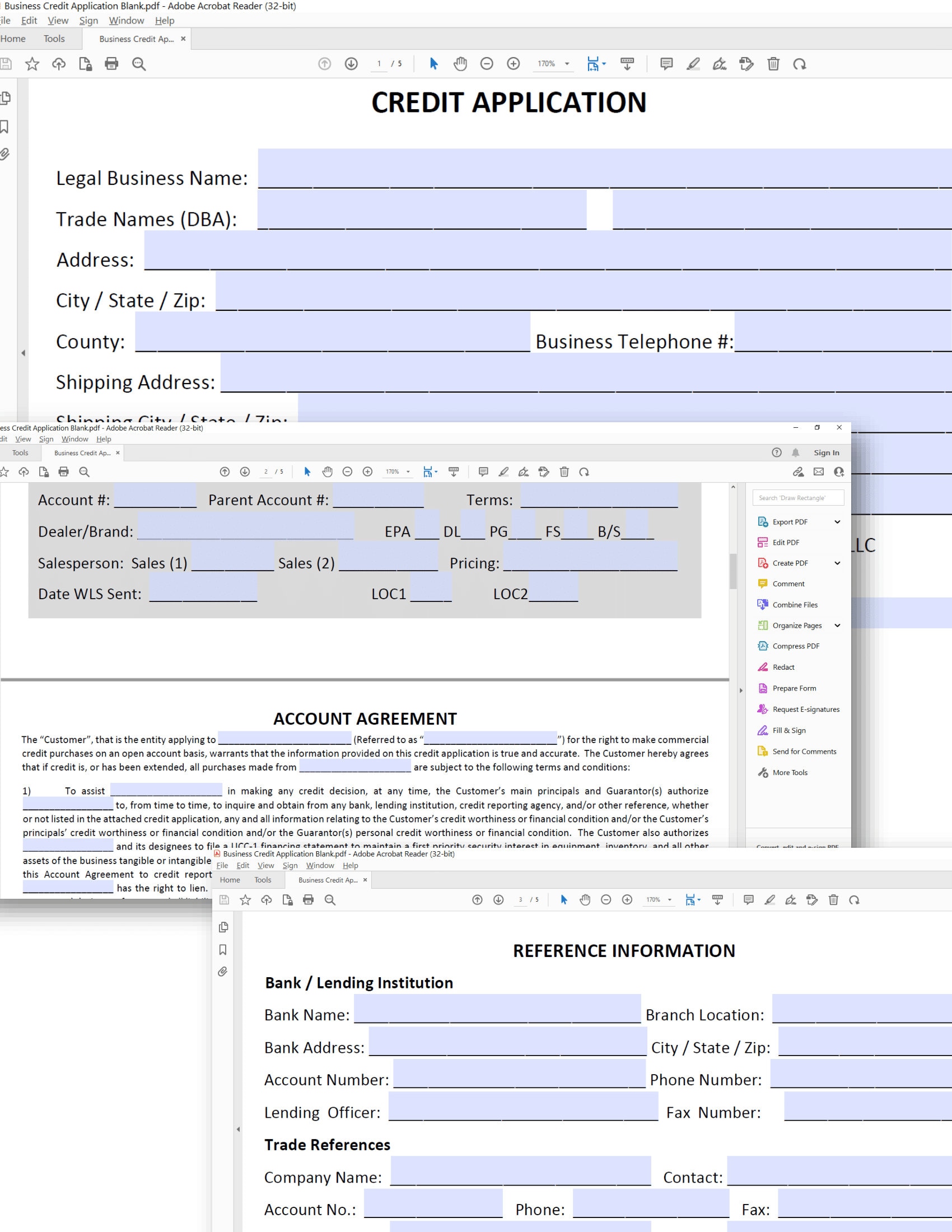 Business Credit Application Form - Ready to Use for Your Customers. - Etsy