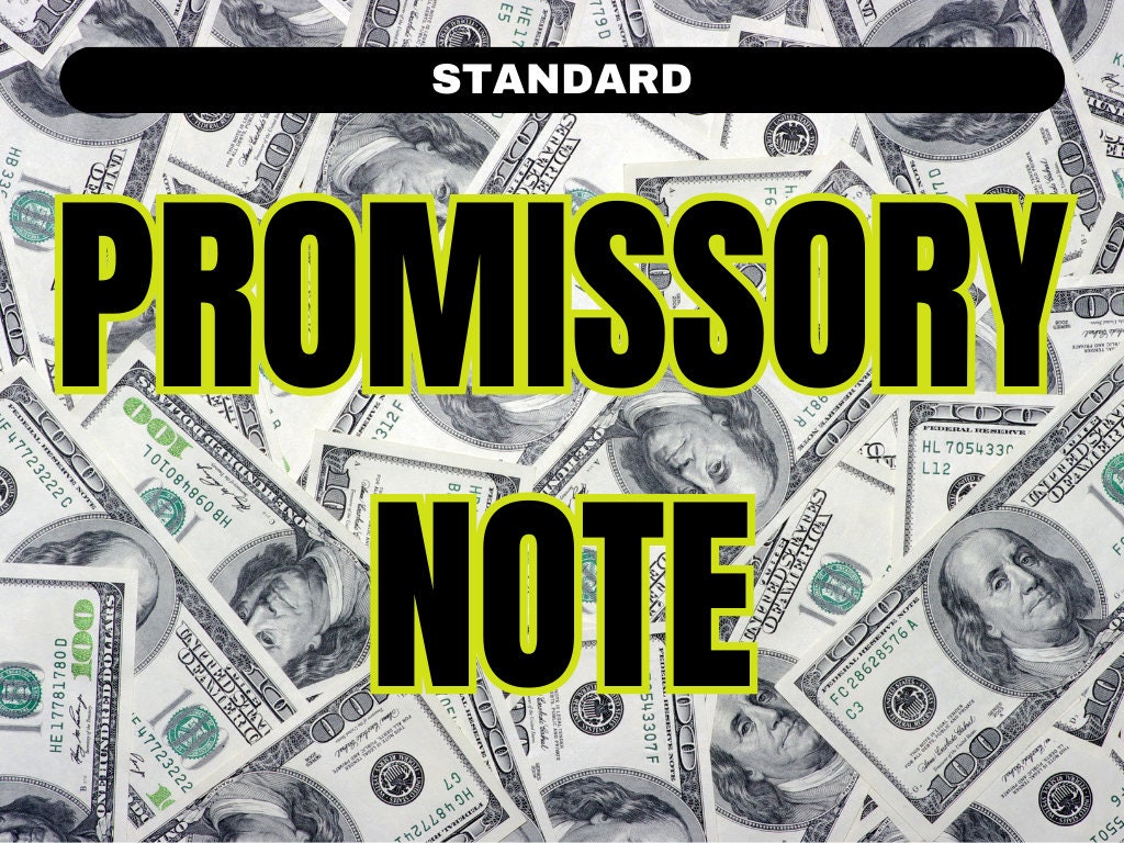 Standard Promissory Note for Loan Repayment - Etsy
