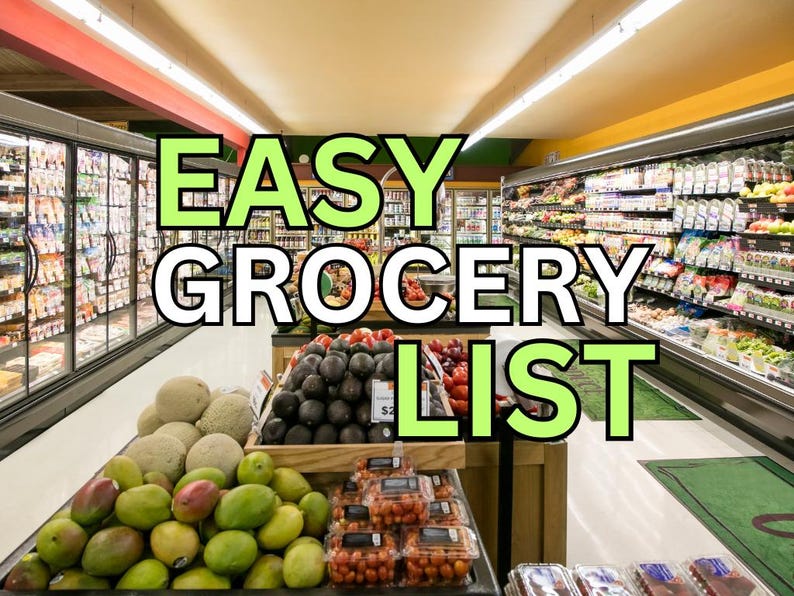 Easy Grocery List - Digital Download - Great for Simplifying Your Grocery List PDF - Etsy