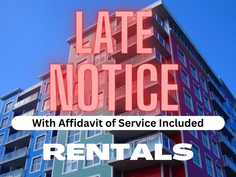 Late Notice Past Due Rent With Affidavit of Service Included - Quit or ...