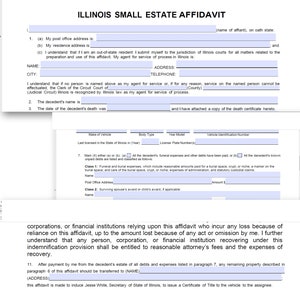 State of Illinois Small Estate Affidavit - Digital Download - Etsy