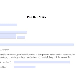 Standard Collection Notice Letter for Billing and Past Due Invoices ...