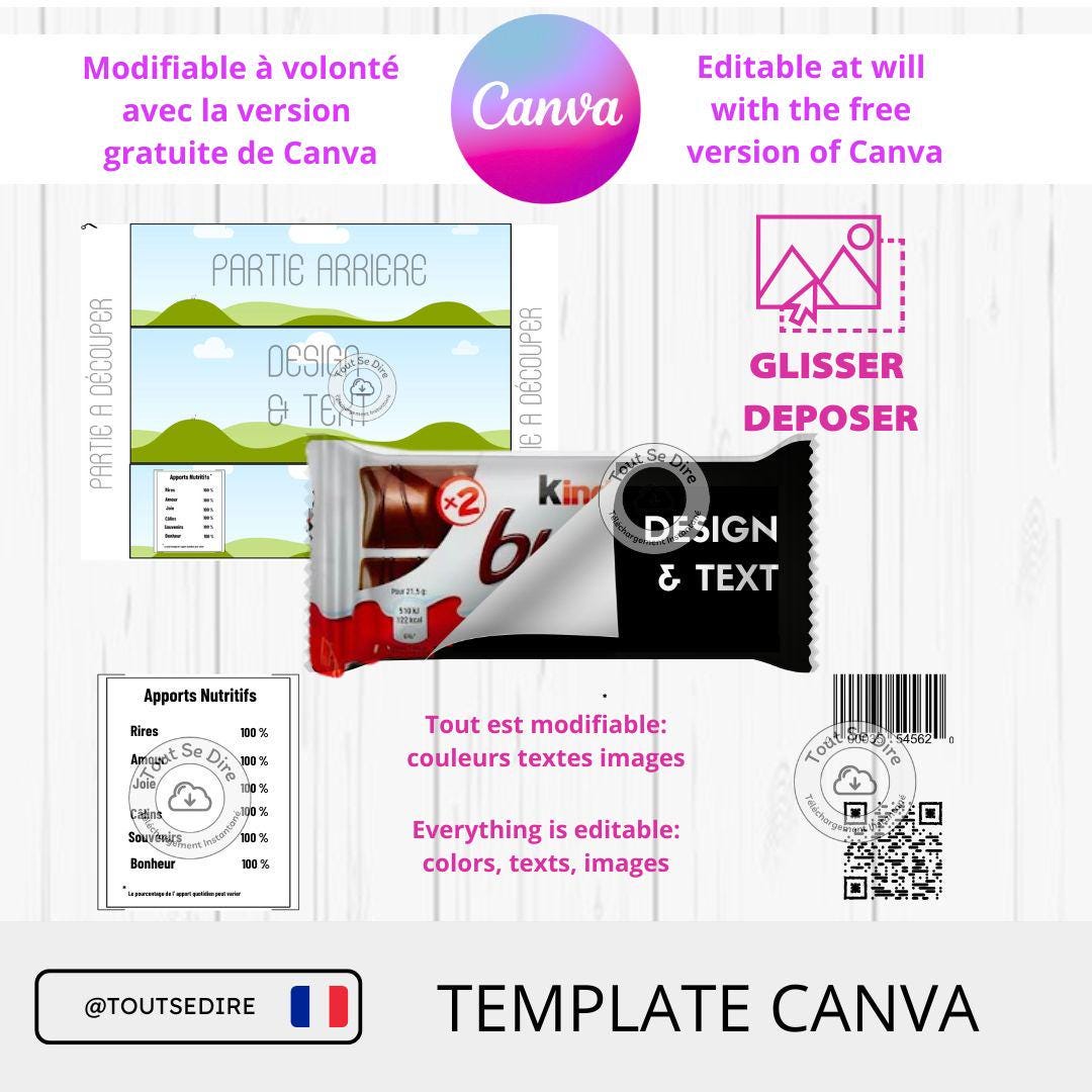 Download Canva Template Kinder Bueno Packaging to Personalize Editable ...