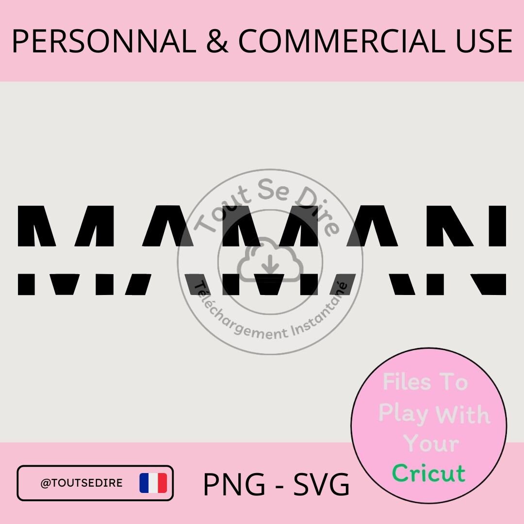 Instant Download French Maman SVG, Maman Split Name Frame Svg, Cricut ...