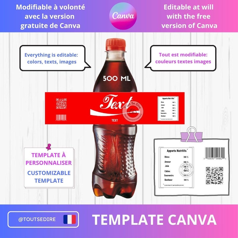 Coca Cola Label Template - Etsy