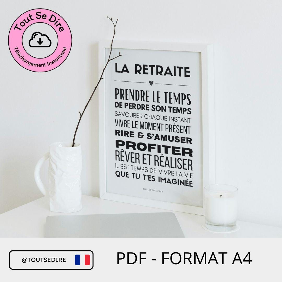 PDF Download A4 French Card Poster Departure Colleague Friend ...