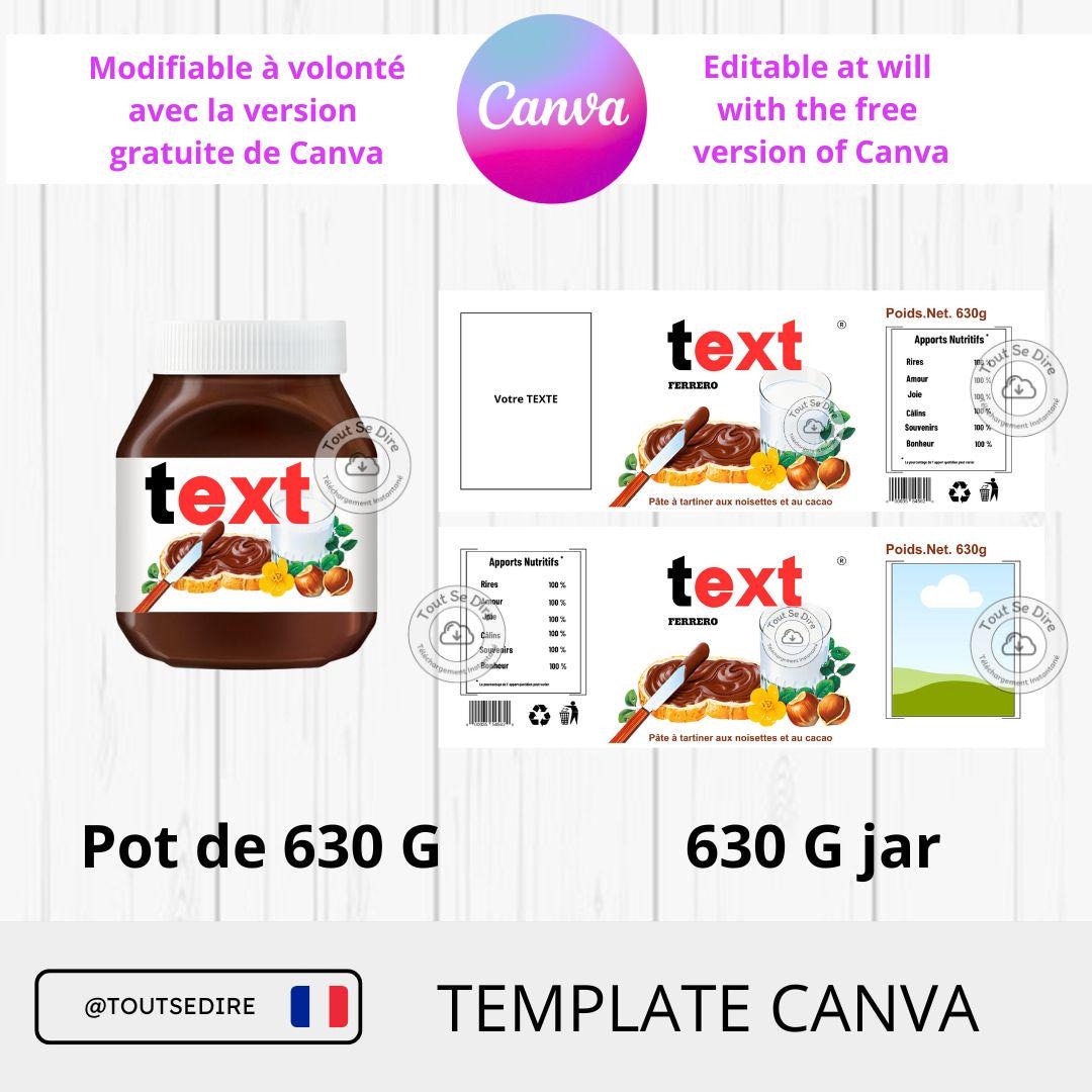 Download Template Label to Customize Color Text Pot of Spread 630g ...